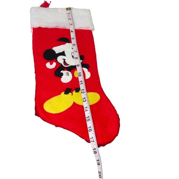 Disney | Holiday | Vintage Mickey Mouse Stocking Red Felt Piecing 7 ...